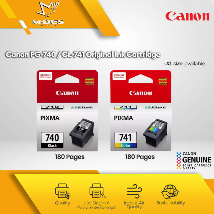 Canon PG-740 (8ml) / CL-741 (8ml) PG-741XL (14ml) / CL-741XL (15ml ...