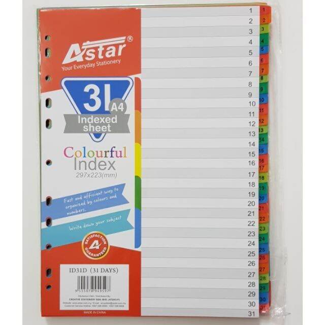 A4 PP Index Divider PP / COLOR & GREY / Plastic Index Divider ...
