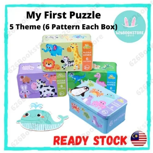 [626Book] Puzzle Kids Jigsaw Toys With 6 in a Box, Big Iron Box (Sea ...
