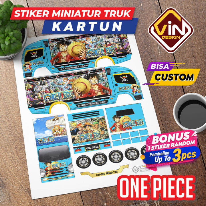STIKER MINIATUR TRUK / ONE PIECE / KARTUN / POLA STICKER MINIATUR TRUCK ...