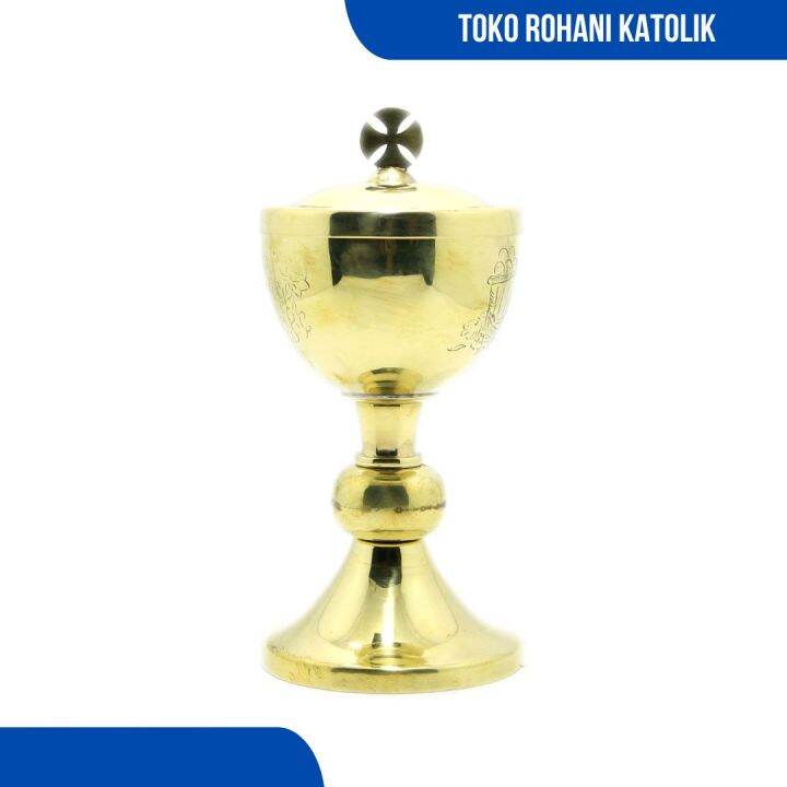 SIBORI TEMPAT HOSTI KATOLIK / PERALATAN MISA KATOLIK / SIBORI KUNINGAN ...