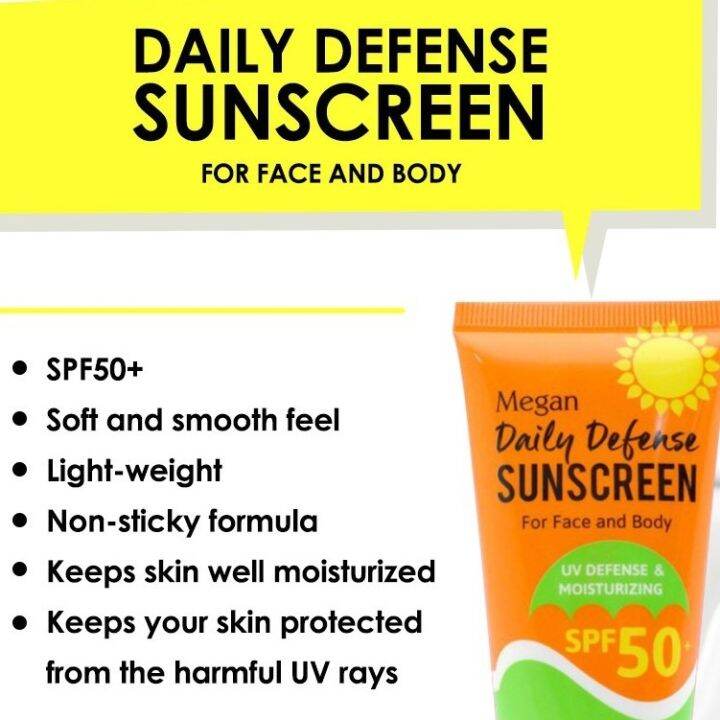 Megan Daily Defense Sunscreen with SPF50/SPF15 50ml | Lazada PH