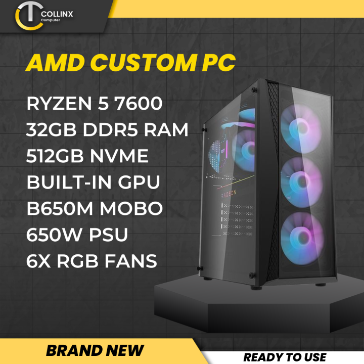 [ GAMING PC BUILD - ECLIPSE ] AMD RYZEN 5 7600 CPU Desktop Package with ...