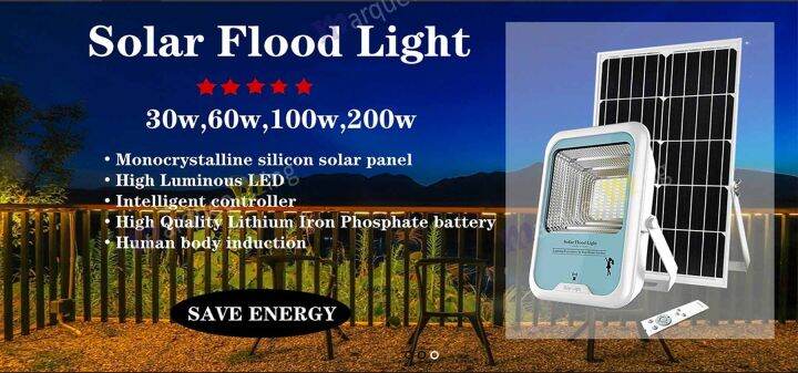 Solar Flood Light 100W Road Light with Human Radar Sensor Waterproof ...