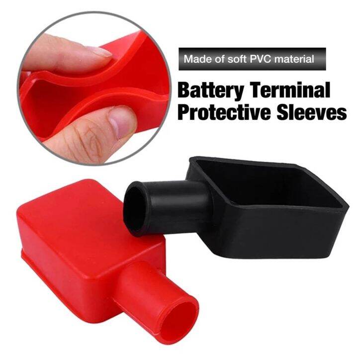 FAKA Flexible Insulator Protective Silicone Car Accessories Red Black Battery Insulating Covers ...