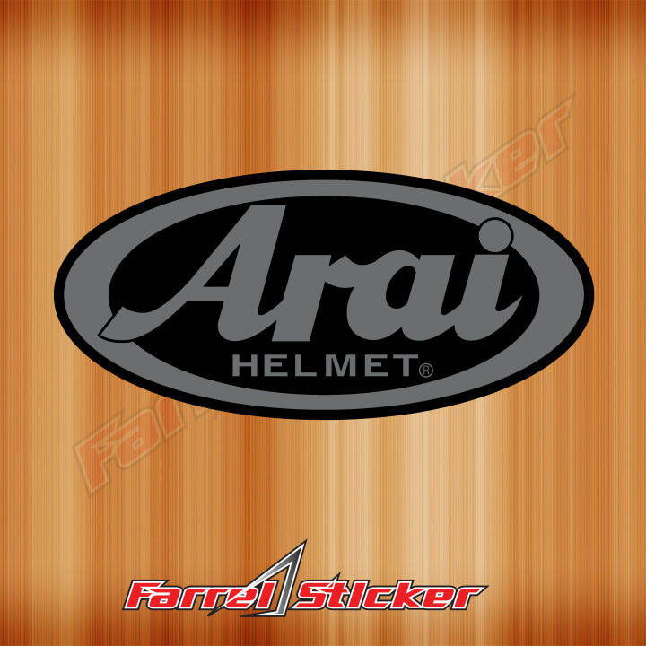 sticker Arai Helmet silver dop stiker helm arai REAL SIZE matte grey ...