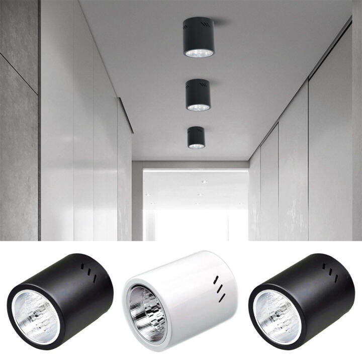 Free Bulb Round Led Downlight Non Opening Hole E27 Screw Port Surface Mounted Ceiling Light