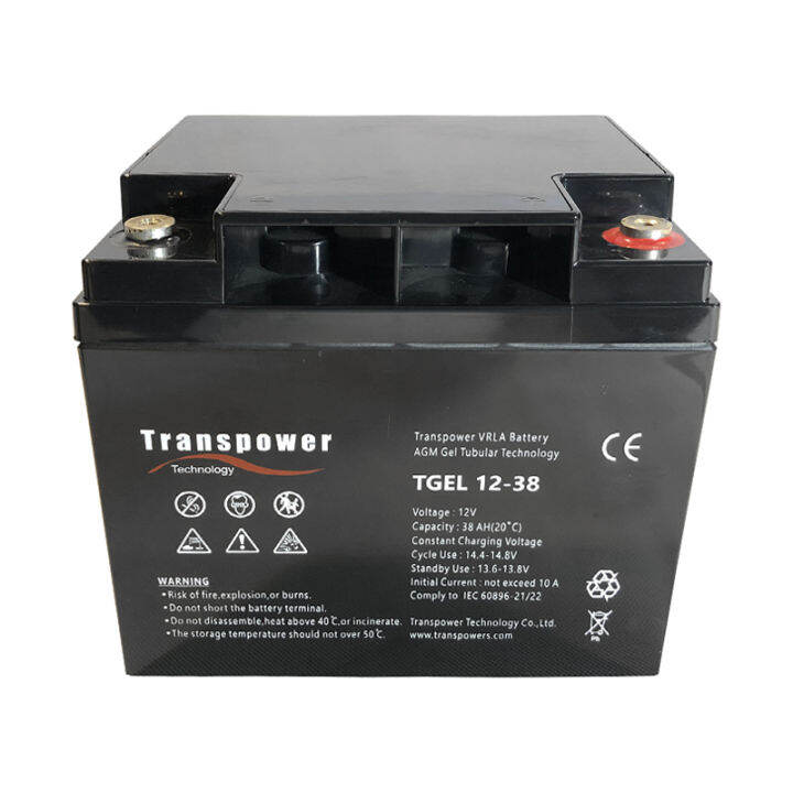 [รับประกันคุณภาพ] แบตเตอรี่ ไฮบริดเจล รุ่น TGEL12-38 12V 38A สีดำ ...