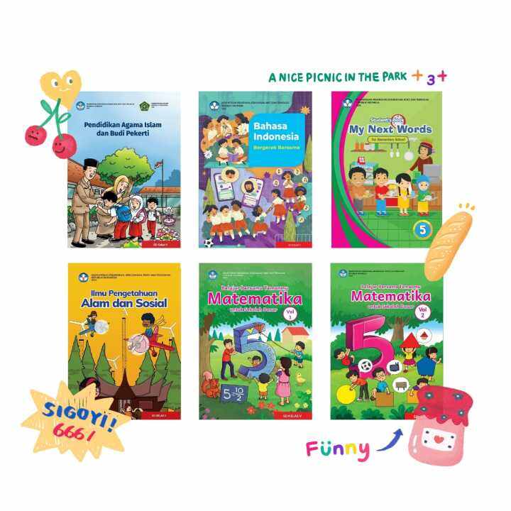 Buku Kelas 5 SD kurikulum merdeka , BAHASA INDONESIA, MTK, BAHASA ...