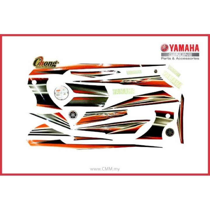 YAMAHA RXZ Catalyzer Hitam Oren Body Stripe/Sticker Original HLY! | Lazada