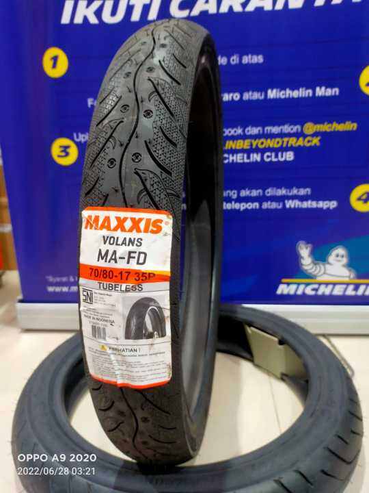 Ban Motor Bebek 70/ 80 Ring 17 MAXXIS Volans MA-FD TUBELESS Bonus ...