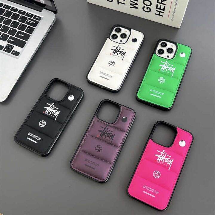 【Stussy】Pink Feather Fiber Down Jacket 3D Puffer Case For iPhone 15 Pro ...