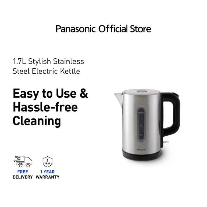 PANASONIC NC-K301 ELECTRIC KETTLE 1.7L TYLISH STAINLESS STEEL DESIGN NC-K301SSK | Lazada