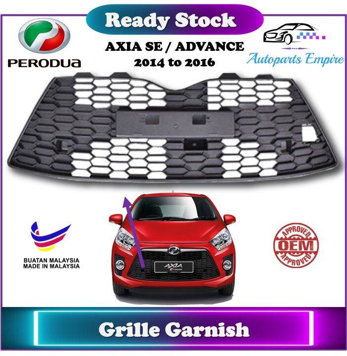 Perodua Axia 】Front Lower Grille Garnish ( 2014 - 2016 / SE & Advance ...