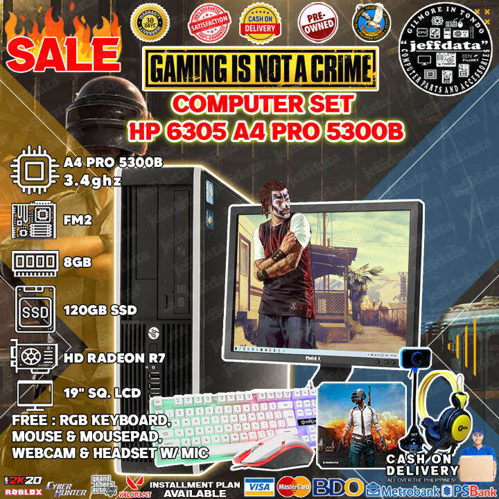 Computer Set A4 5300B 4gb DDR3 120gb SSD Onboard Graphics 19" Square ...