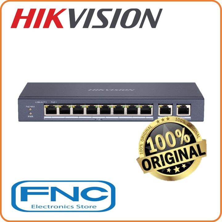 HIKVISION DS-3E0310P-E/M Network 8 × 10/100Mbps PoE Ports And 2 × ...