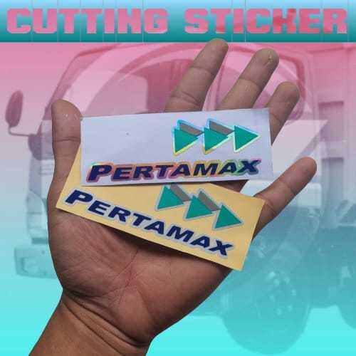 CUTTING STICKER LOGO PERTAMAX , Sticker variasi helm laptop motor mobil ...