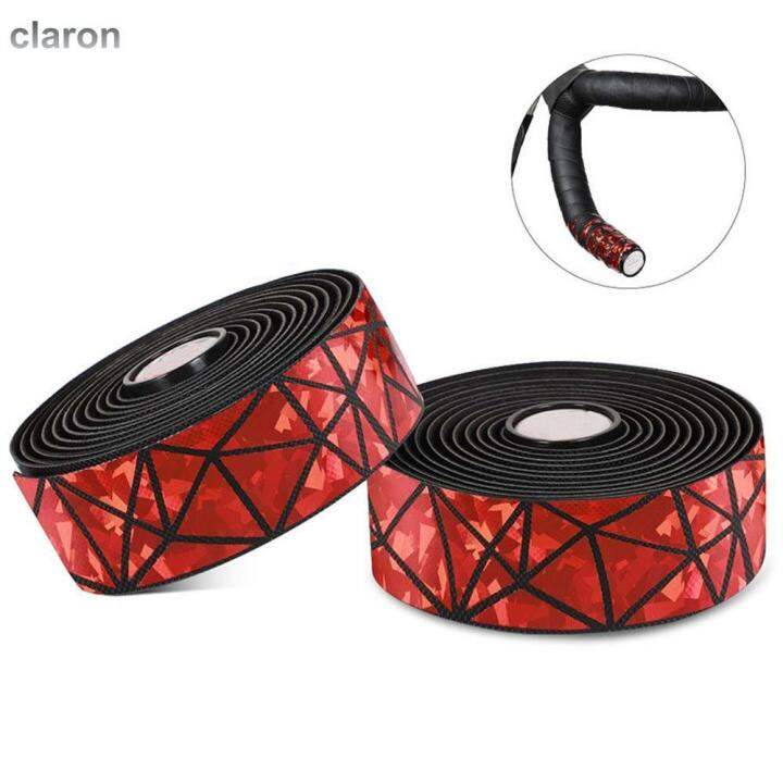 CLARON เทปจักรยานเสือหมอบจักรยาน EVA + PU เทปสายรัดโลหะไล่ระดับสีเทปพัน ...