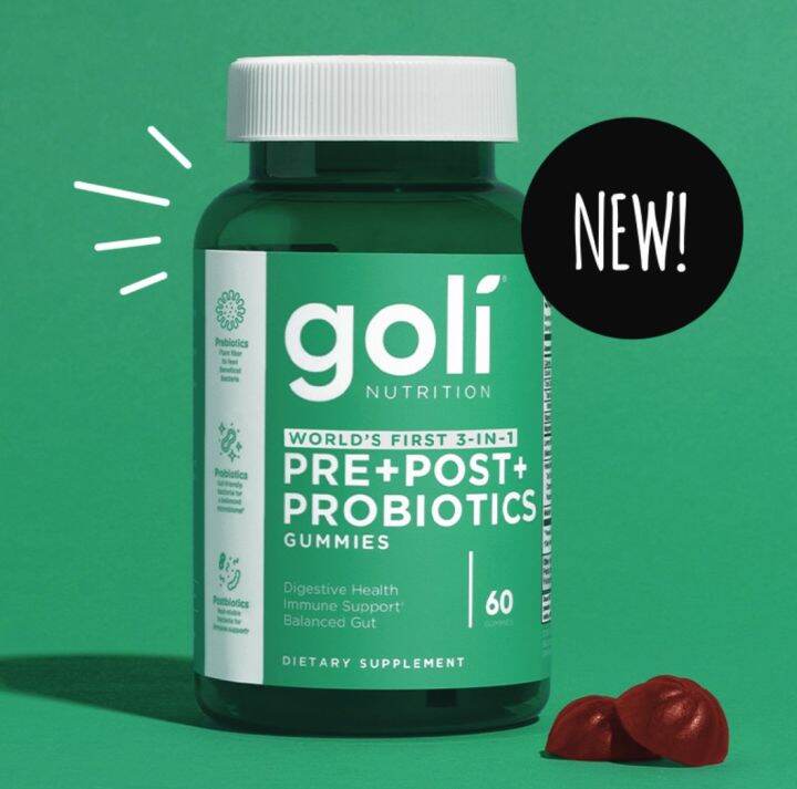 New in!! [ พรี + โพส + โพรไบโอติกส์ ] Goli , 3-IN-1 PRE + POST ...