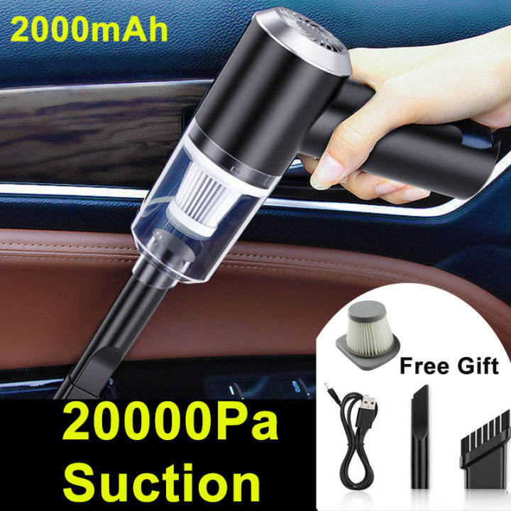 Mini Cordless Vacuum Cleaner Rechargeable 20000PA Wireless Strong Suction Car Vacuum Cleaners ...