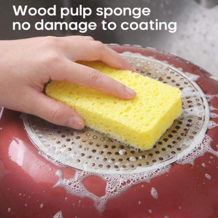 【MIGO OS】Soft Dual Sided Wood Pulp Sponge Dishwashing Scouring Pad ...