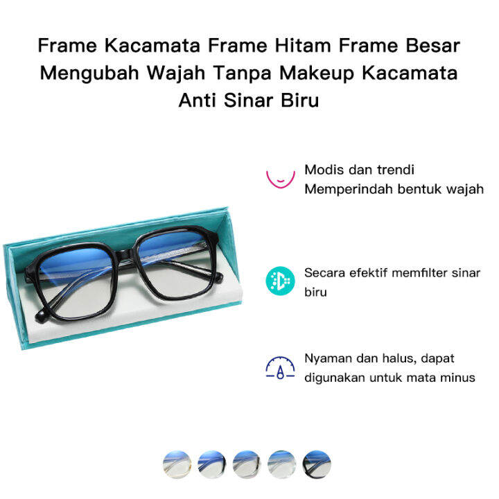 Frame Kacamata Frame Hitam Frame Besar Mengubah Wajah Tanpa Makeup ...