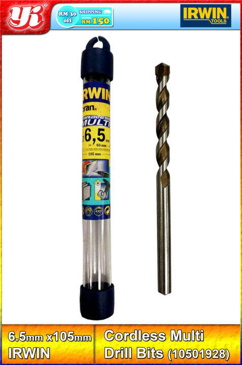 IRWIN 6.5mm X 105mm Cordless Multi Drill Bits (10501928) | Lazada