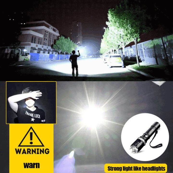 order coming Powerful rechargeable flashlight with attack function ...