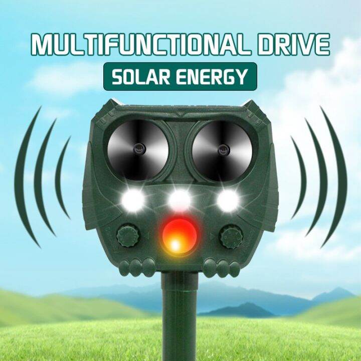 Solar Ultrasonic Animal Repellent Flicker Sensor Insect Control Snake ...