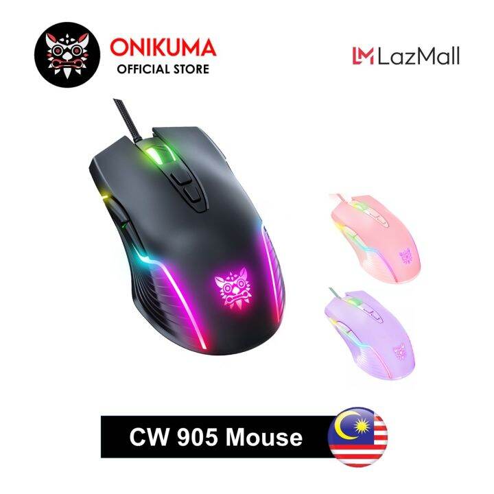 ONIKUMA CW905 Configurable RGB LED Light 7 Action Button Keys ...