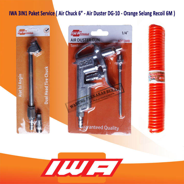 Iwa Tools Paket Alat Service 3in1 Orange Selang Angin Kompresor Recoil ...