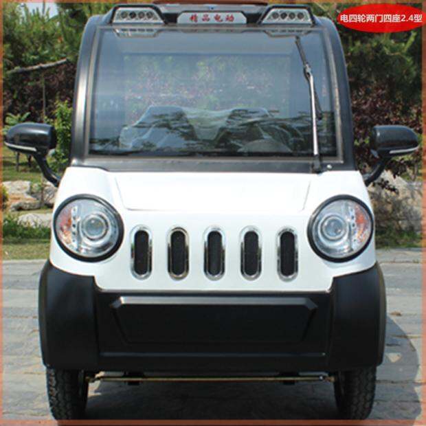 2-door 4-seat electric four-wheeled vehicle equipped with overhead ...