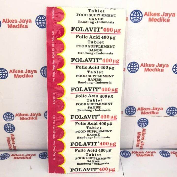 FOLAVIT 400mg strip isi 10 tablet - Asam Folat | Lazada Indonesia