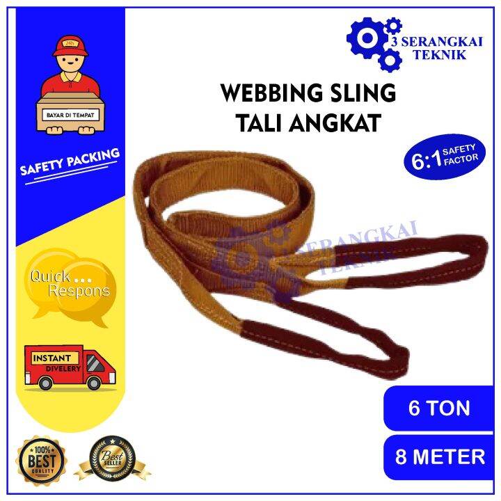 Webbing Sling 6 Ton x 8 Meter / Lifting Belt / Tali Angkat | Lazada Indonesia