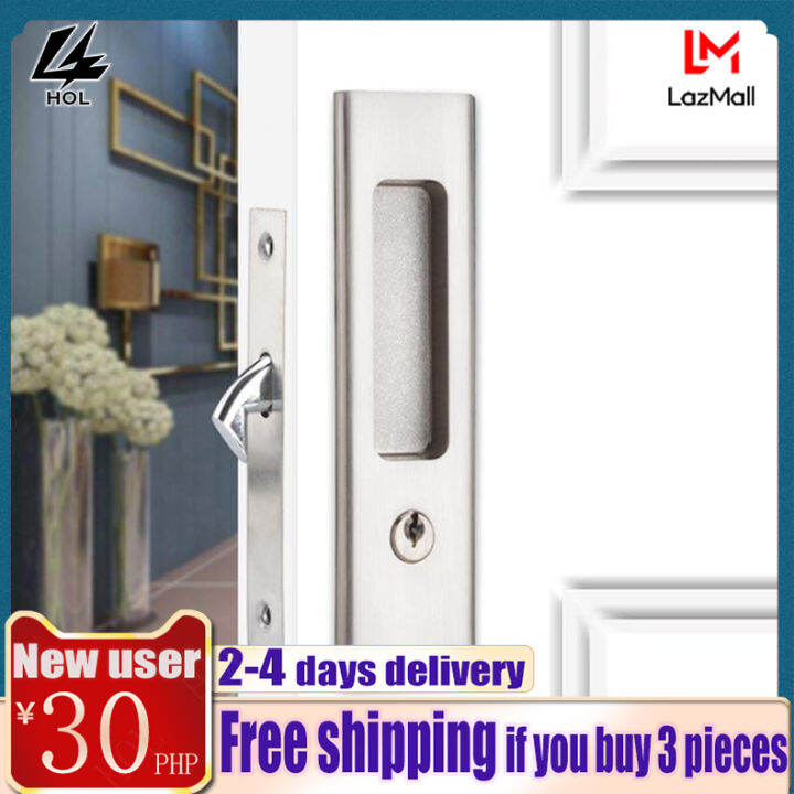 HOL Corona. Sliding Door Lock With Flush Recessed Handle Invisible Barn ...