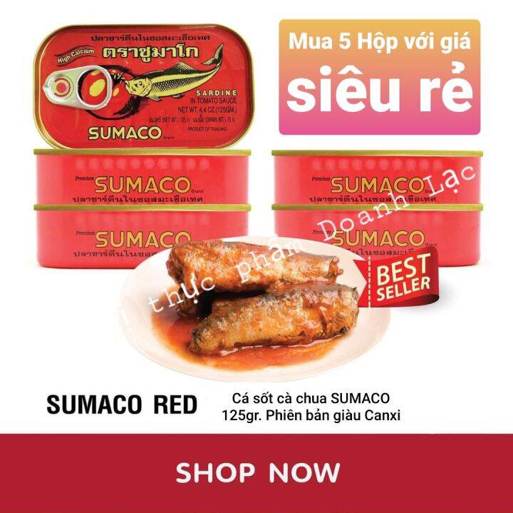 [Nhập khẩu có tem cty] Cá Mòi Sốt Cà Chua đóng hộp Sumaco sardines ...