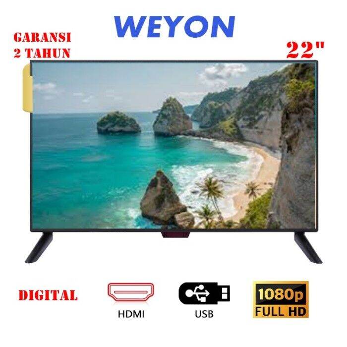 TV LED 22 INCH FULL LAYAR, HD SUPPORT HDMI, VGA, AV, USB, PC, CCTV, PS ...