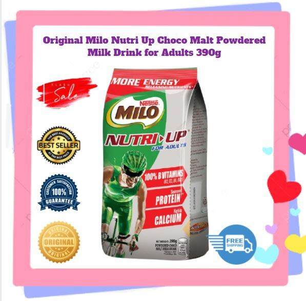 Original Milo Nutri Up Choco Malt Powdered Milk Drink for Adults 390g ...
