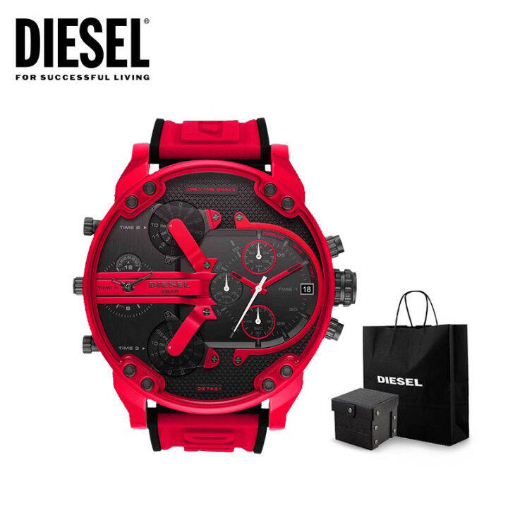 นาฬิกาสายโลหะกันน้ำไม่ขึ้นสนิมนาฬิกาสำหรับผู้ชายดีเซลต้นฉบับยาว30ม. ...