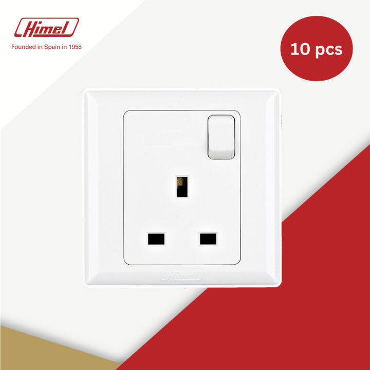 1 Box (10pcs) - HIMEL Advance Series 13A 1 Gang Switched Socket | Lazada