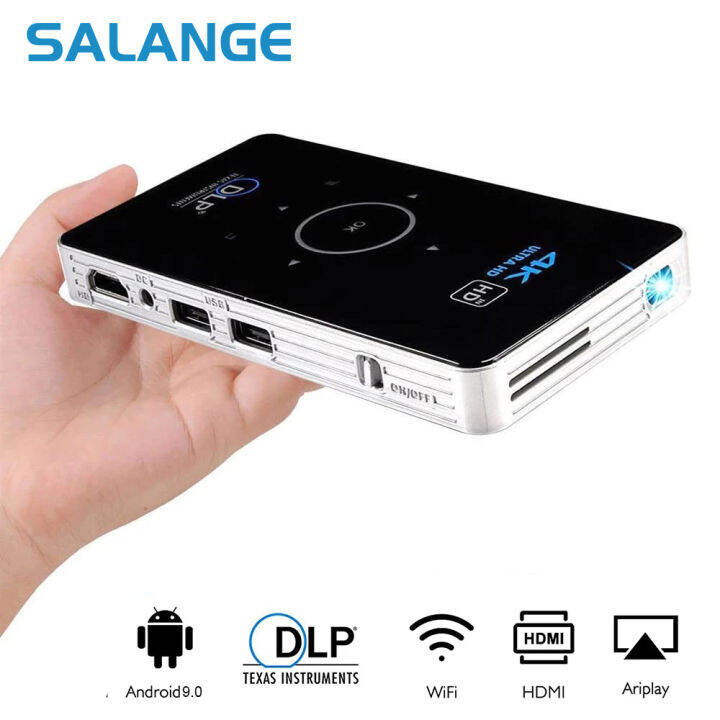 🔥5000mAh Battery🔥 Salange C6 Mini Projector DLP Portable Android Movie ...