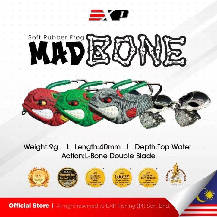 EXP MADBONE FROG Soft Rubber Frog Soft Frog Haruan Katak Casting Umpan ...