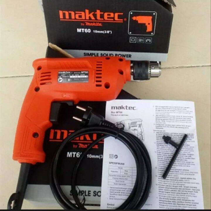 Mesin bor MAKTEC MT60 MT 60 mesin bor kayu besi ukuran 10mm | Lazada ...