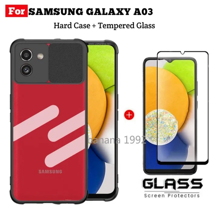Samsung Galaxy A03 Case Push-pull lens protection and Tempered Glass ...