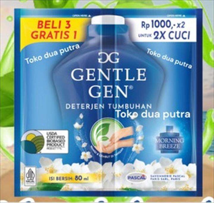 Gentle Gen Deterjen Tumbuhan Morning Breeze 80ml 1 renceng | Lazada ...