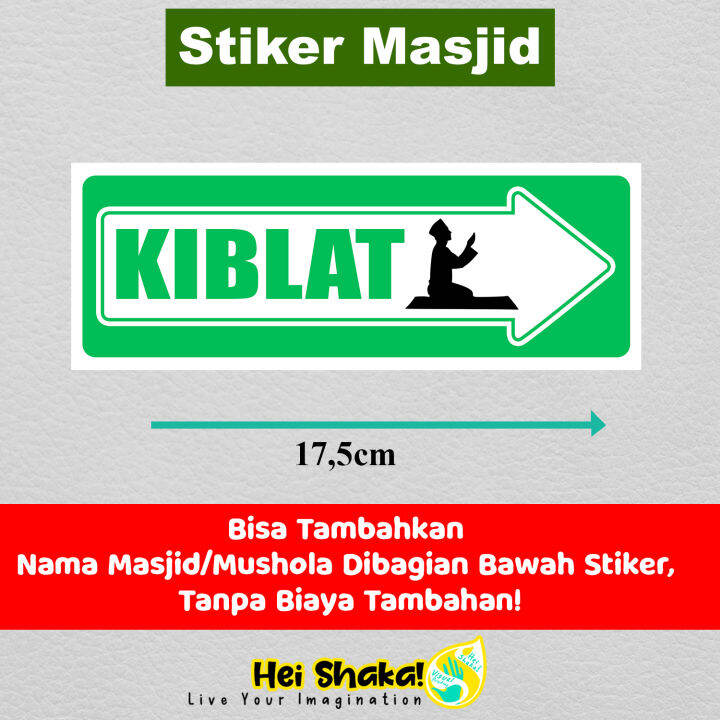 (Bisa Custom) Stiker Kiblat Arah Kanan Sholat Sticker Seri Rambu Tanda ...