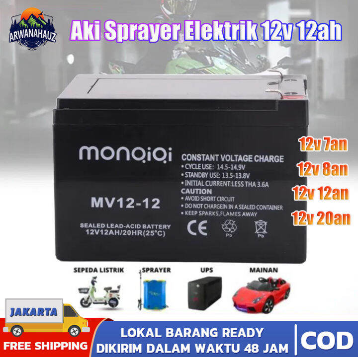 aki tangki semprot elektrik / 12V 8Ah Baterai Aki Battery Batre Kering ...