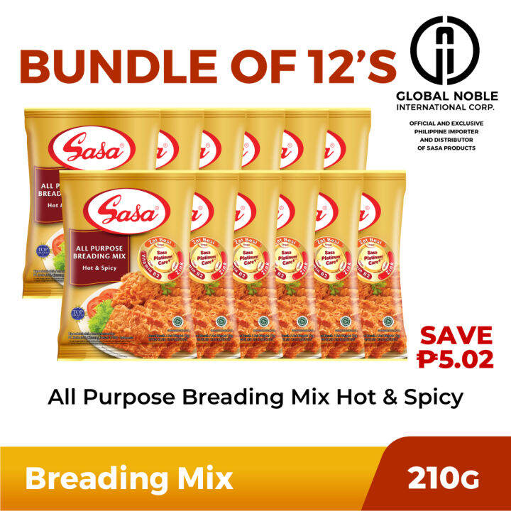 [Bundle of 12] Sasa All Purpose Breading Mix Hot & Spicy 210g | Lazada PH