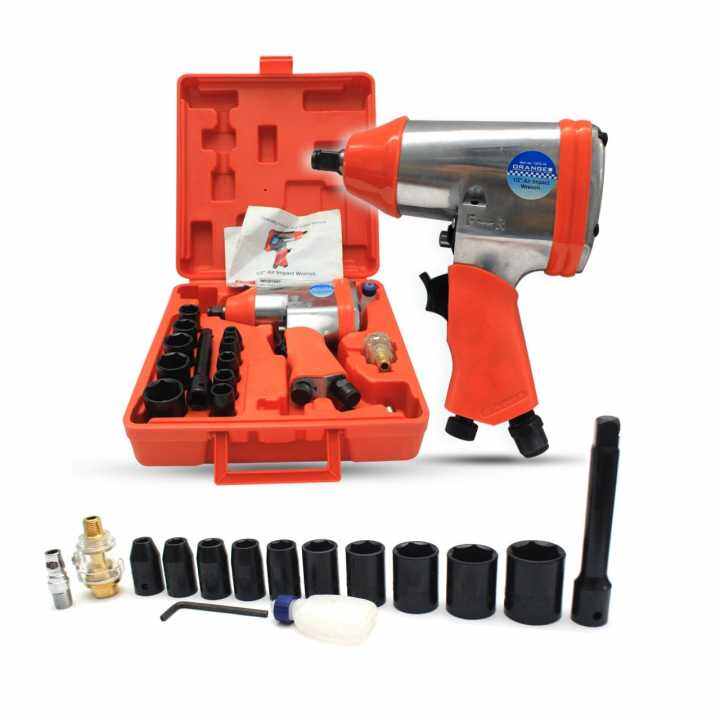 AIR IMPACT TWIN HAMMER 1/2" ALAT BUKA BAUT ANGIN COMPRESSOR IMPEK SET ...