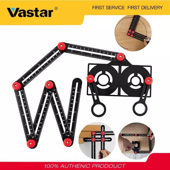Vastar Aluminum Alloy Adjustable Six Fold Tool Ruler Drill Guide ...